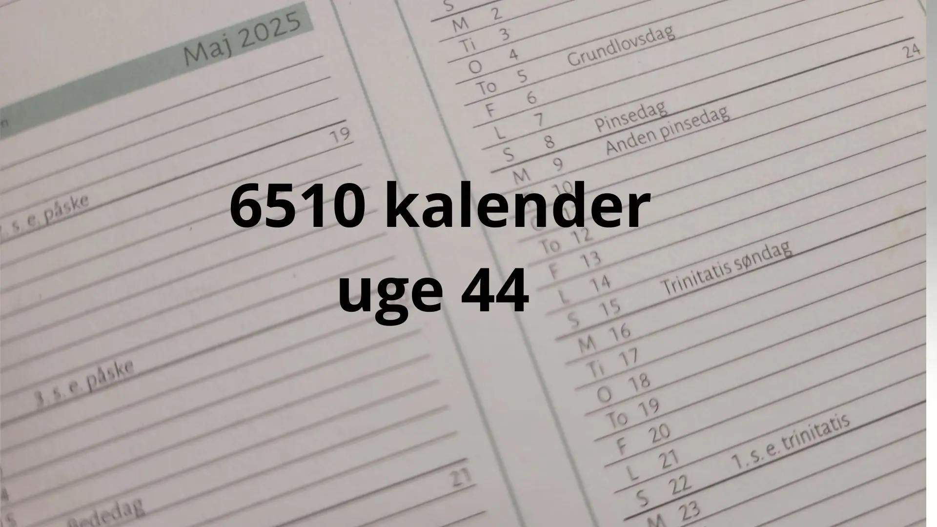 Ugens kalenderoversigt | 6510 NYT